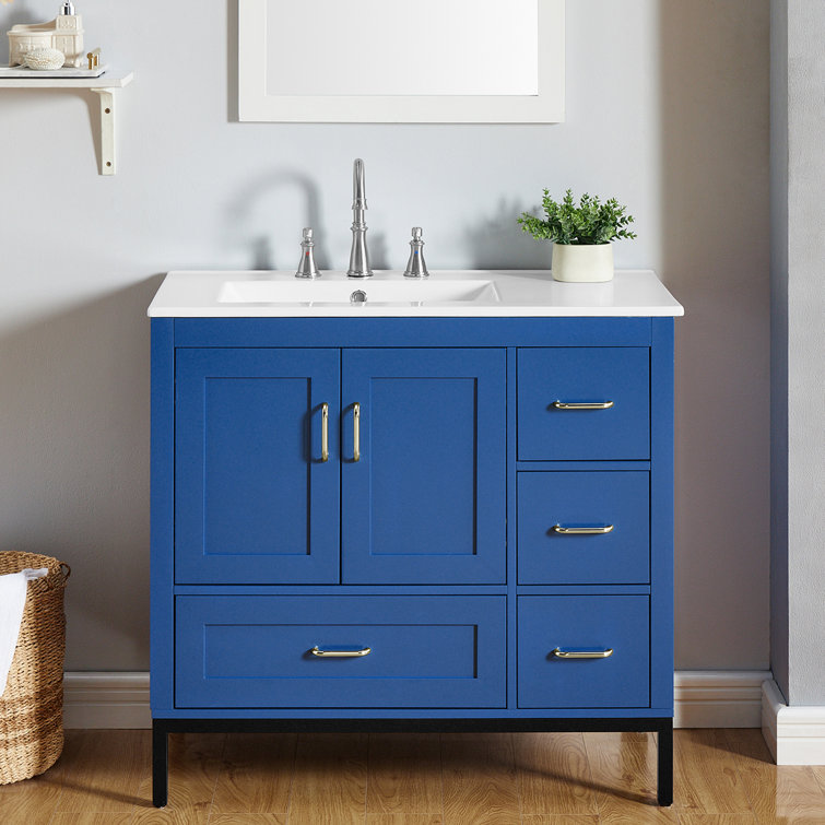 Ebern Designs Goldwin 36 Single Bathroom Vanity With Ceramic Top